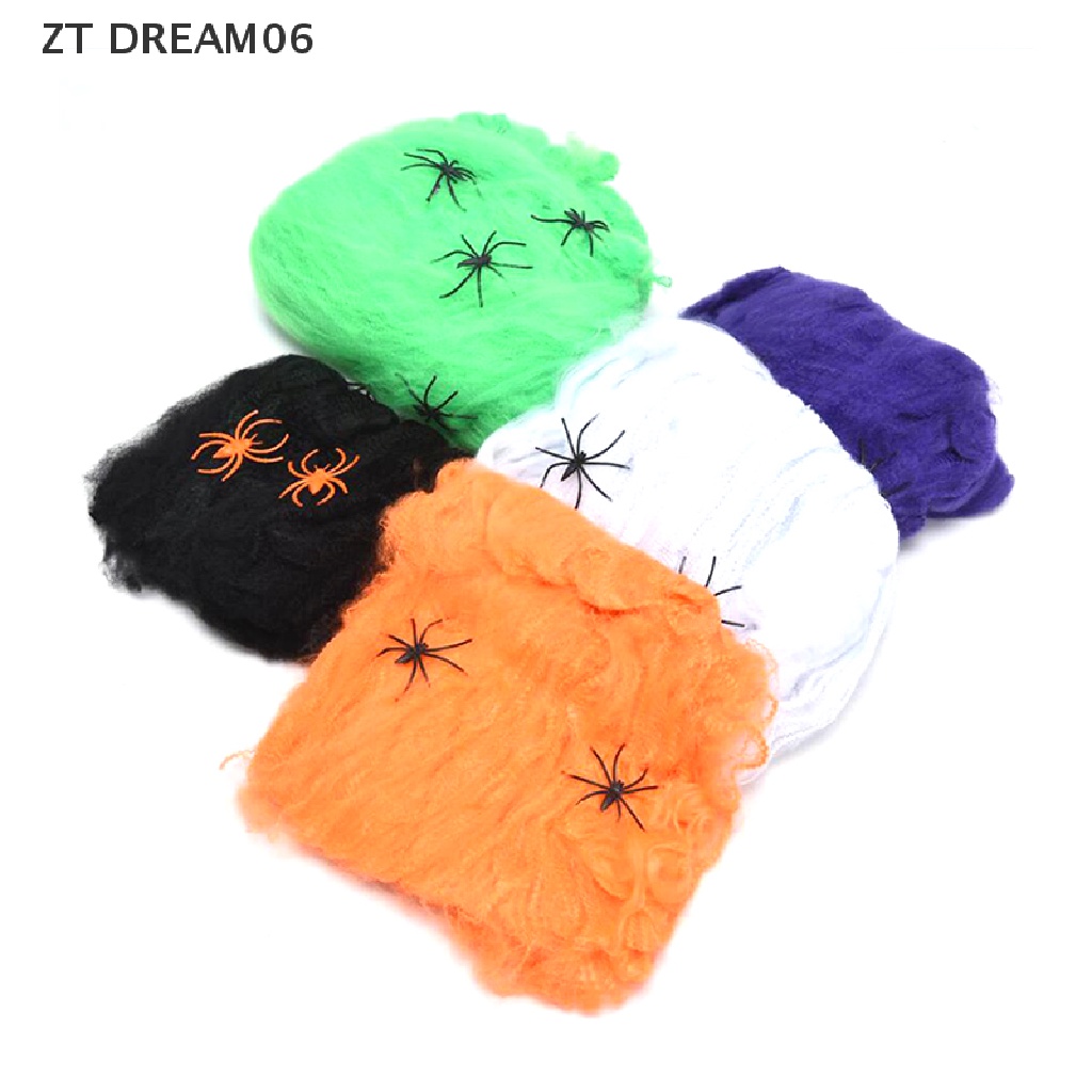 ZTD Halloween Spider Web With Spiders Stretchable Cobweb Horror Party ...