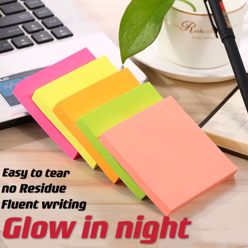 sticky notes(square) sticky note school supplies glow in dark | Shopee ...