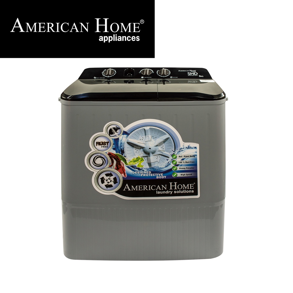 American Home AWT80016B 8kg Twin Tub Washing Machine | Shopee Philippines