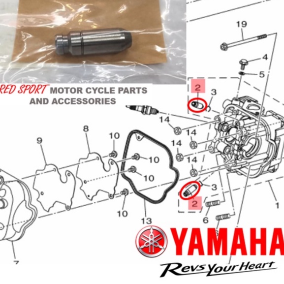 Valve Guide Mio i 125 SOLD PER PIECE Genuine Yamaha 1DR-E1133-10 ...