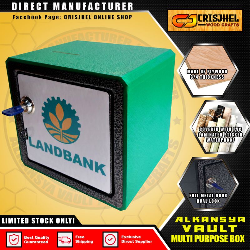 MINI-LANDBANK Wooden Alkansya Vault & Multipurpose Safety Box By ...