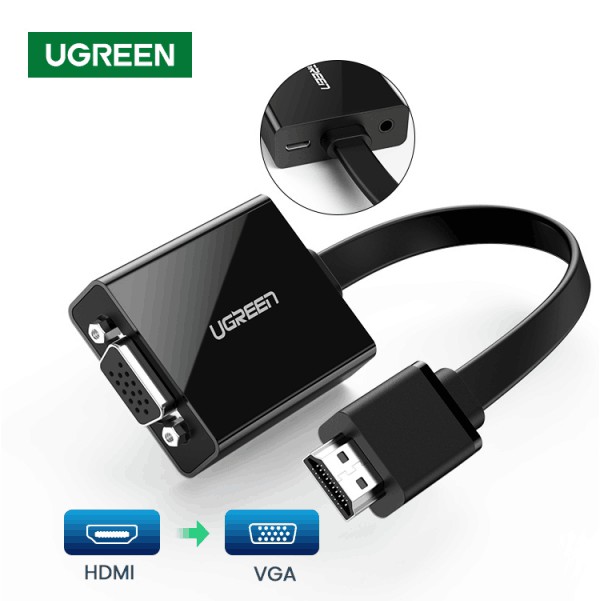 UGREEN Active HDMI to VGA Converter with 3.5mm Jack 1080P | Shopee ...