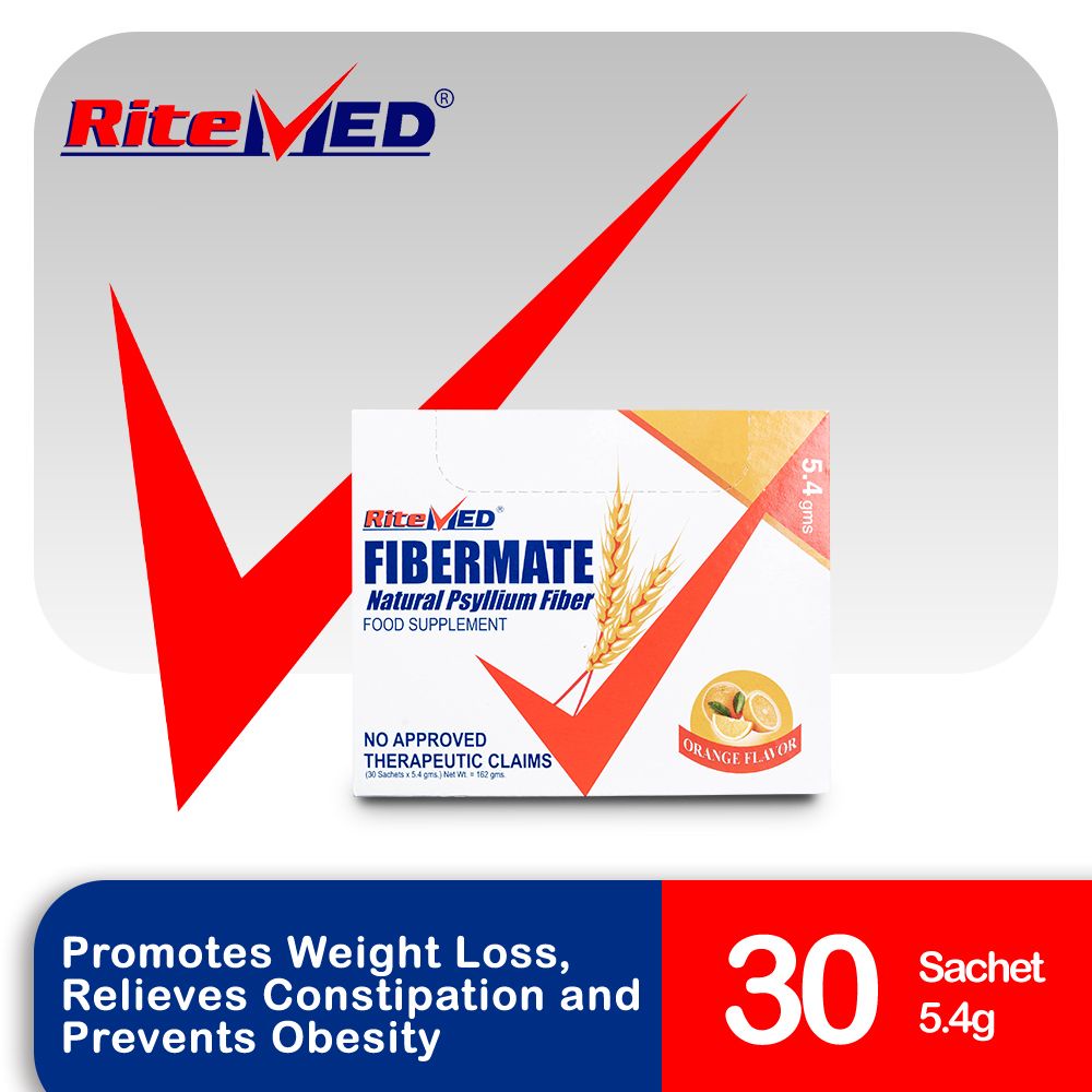 RiteMED Fibermate Orange Flavor 30 Sachets (Relieves Constipation And ...