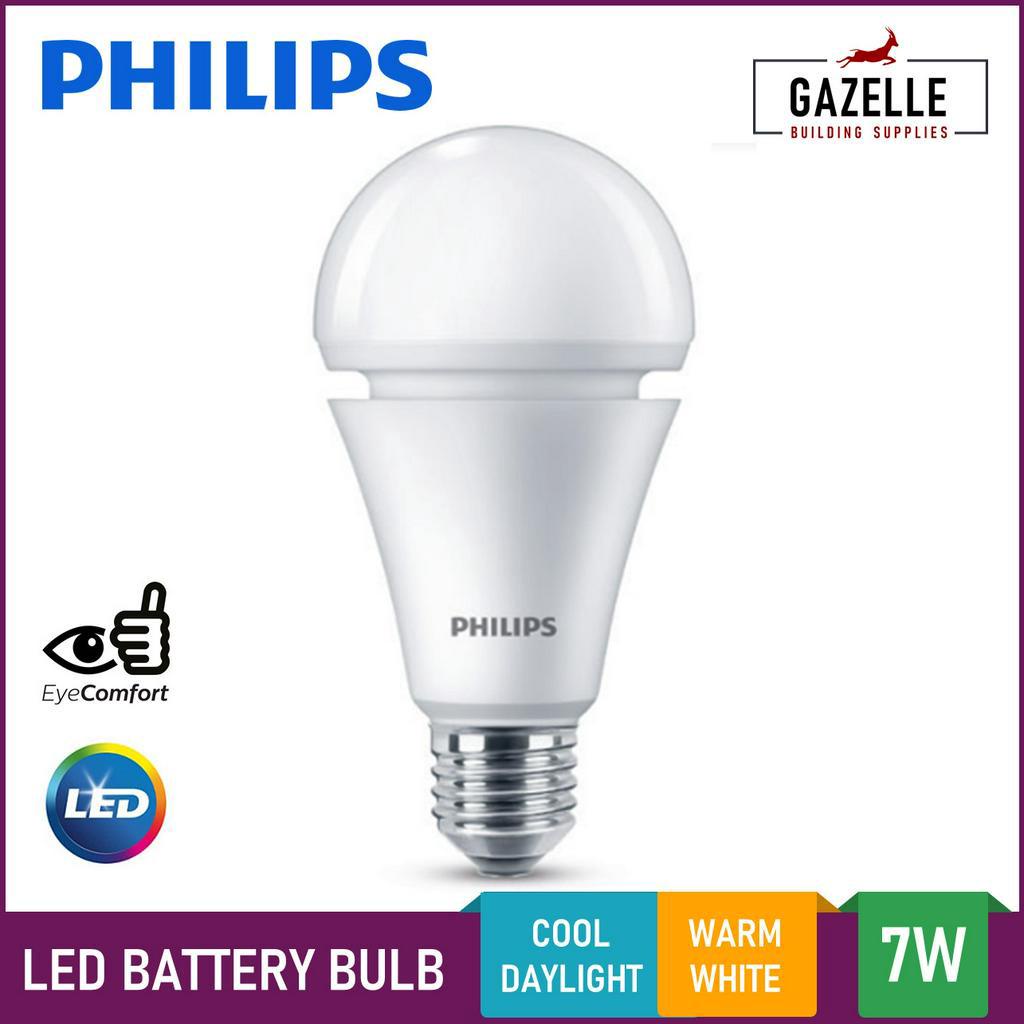 Philips LED Battery Bulb - 7 Watts Lithium Ion Battery Cool Daylight ...