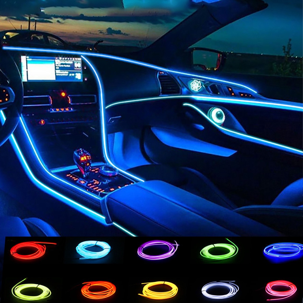 Car Interior Atmosphere Light Strip Auto Flexible Streamer Lamp Ice ...