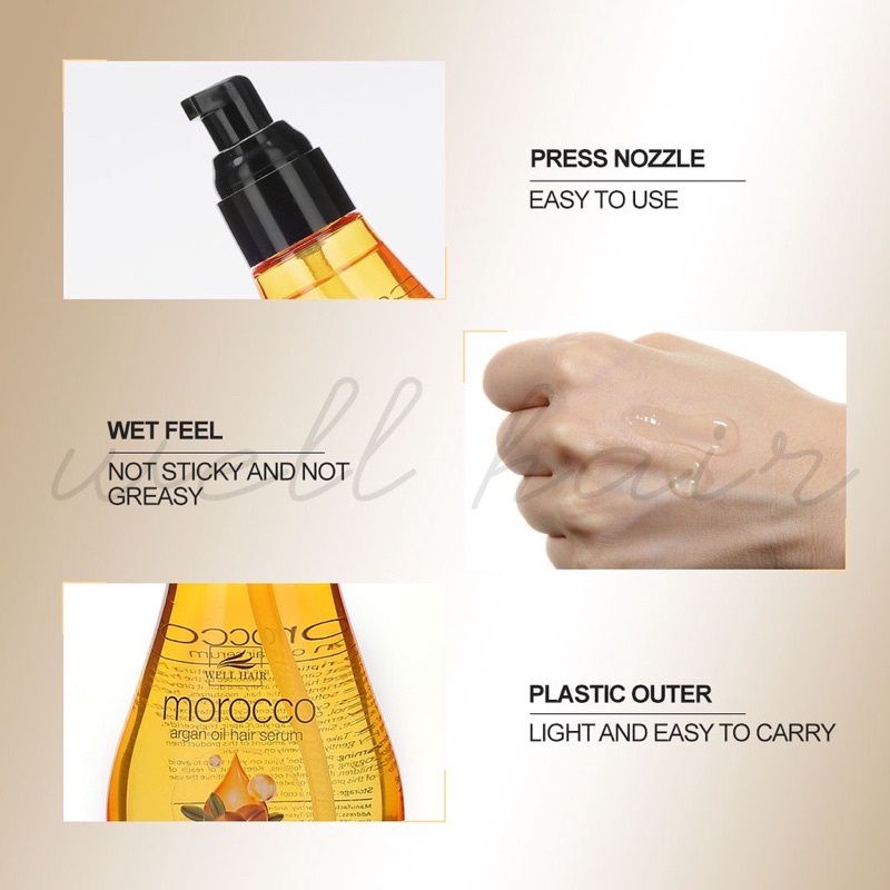 WELL HAIR Morocco argan oil hair serum,120ml | Shopee Philippines