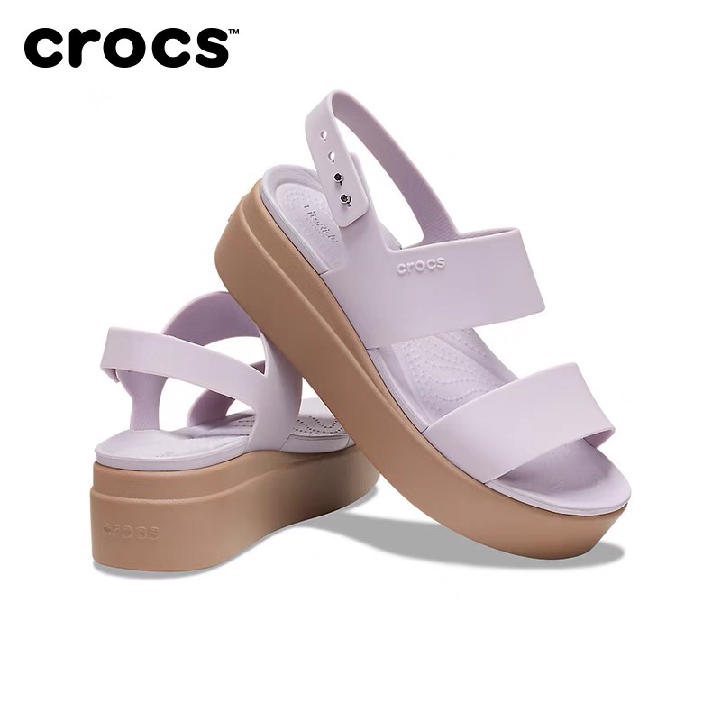 Crocs Women's Brooklyn Low Wedge sandals OEM Light purple #COD | Shopee ...