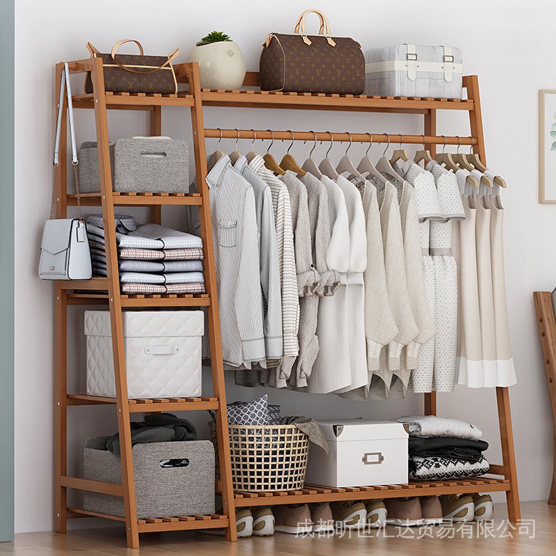Clothes hanger floor storage rack bedroom simple wardrobe storage rack ...
