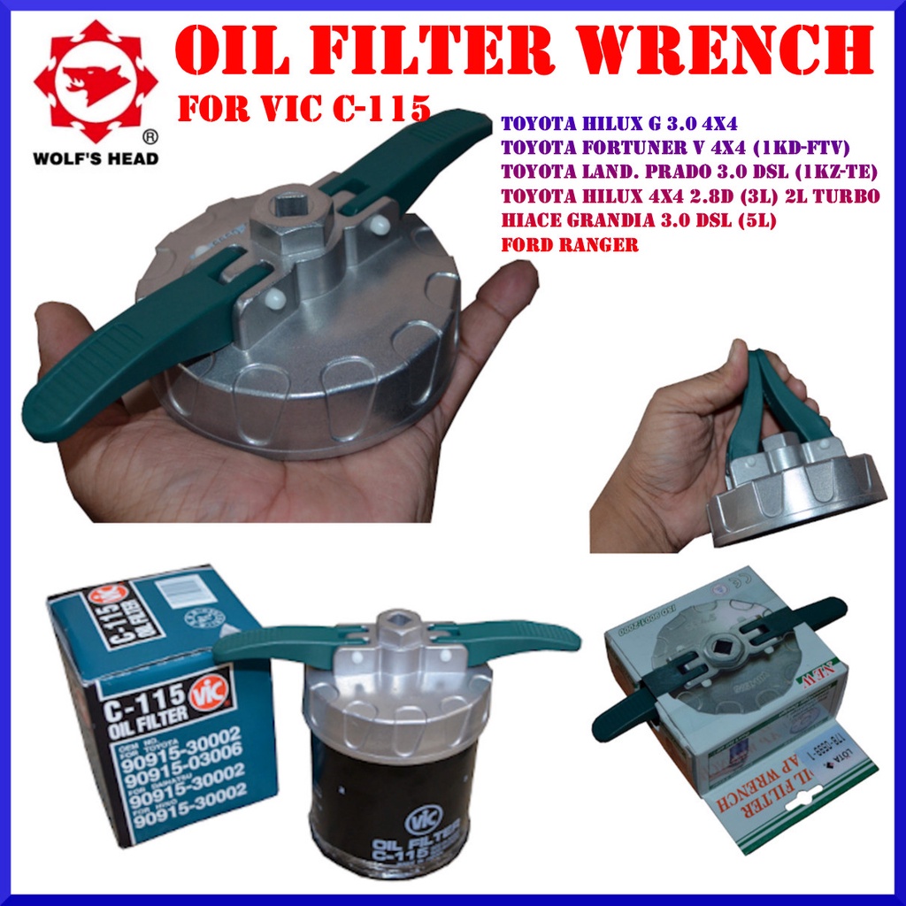Wolf`s Head Oil Filter Wrench for VIC C-115 oil filter aaplicable for ...