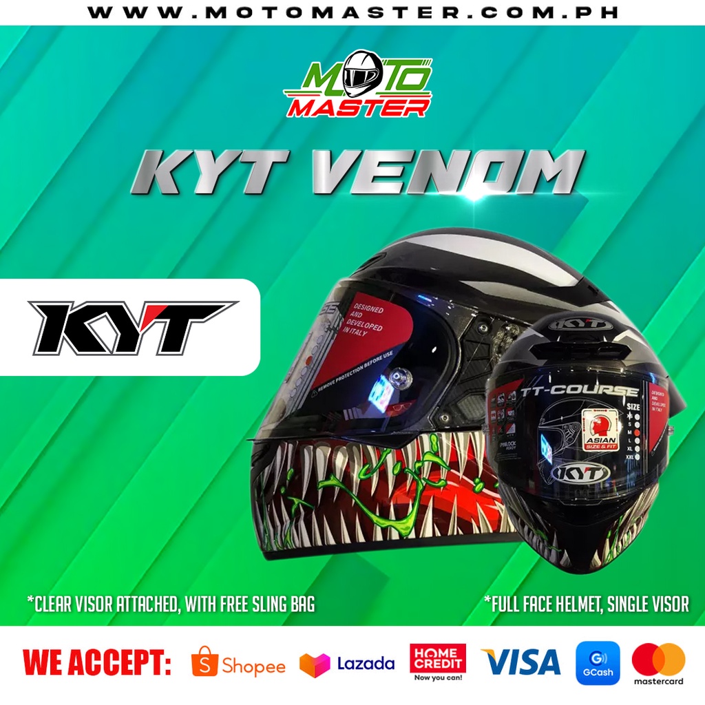 KYT TT-COURSE VENOM Full Face Helmet | Shopee Philippines