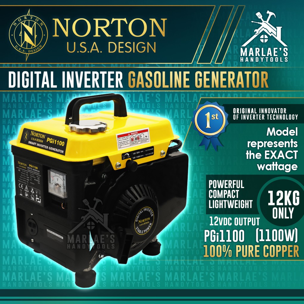 Norton Digital Inverter Gasoline Generator PGi1100 (1100W) | Shopee ...