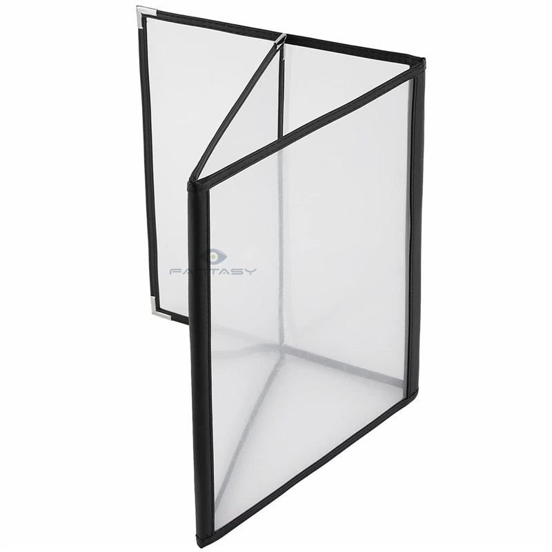 Foldable 3 Pages 6 Faces A4 Transparent Menu Cover Restaurant Menu ...