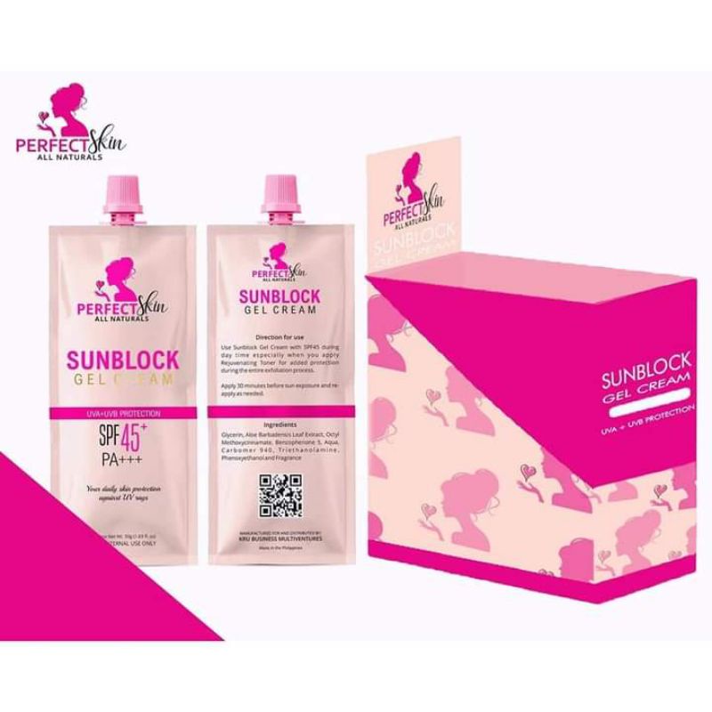 Perfect Skin SUNBLOCK Gel Cream SPF45*PA+++50G | Shopee Philippines