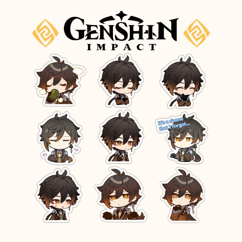Genshin Impact Zhongli Emoji Sticker Set (9 pcs) | Shopee Philippines