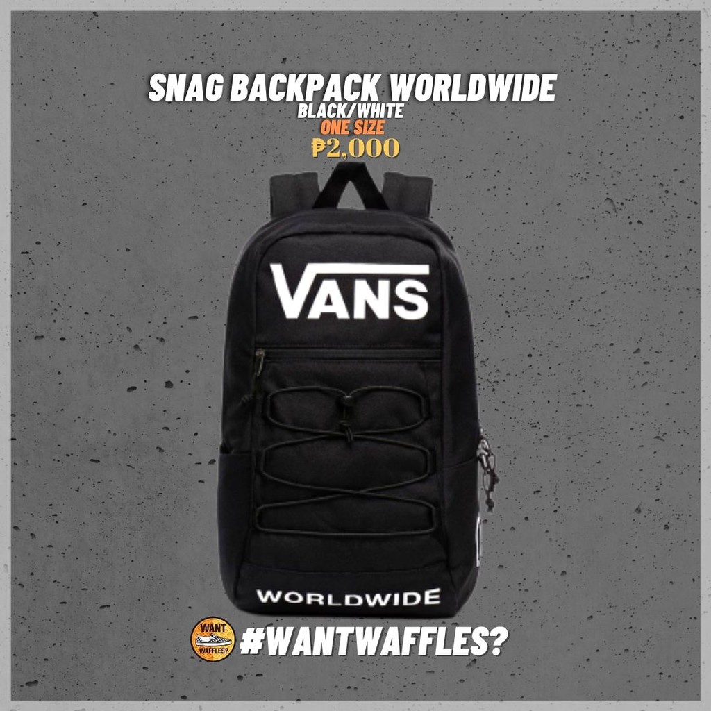 SNAG WORLDWIDE BACKPACK BLACK/WHITE | Shopee Philippines