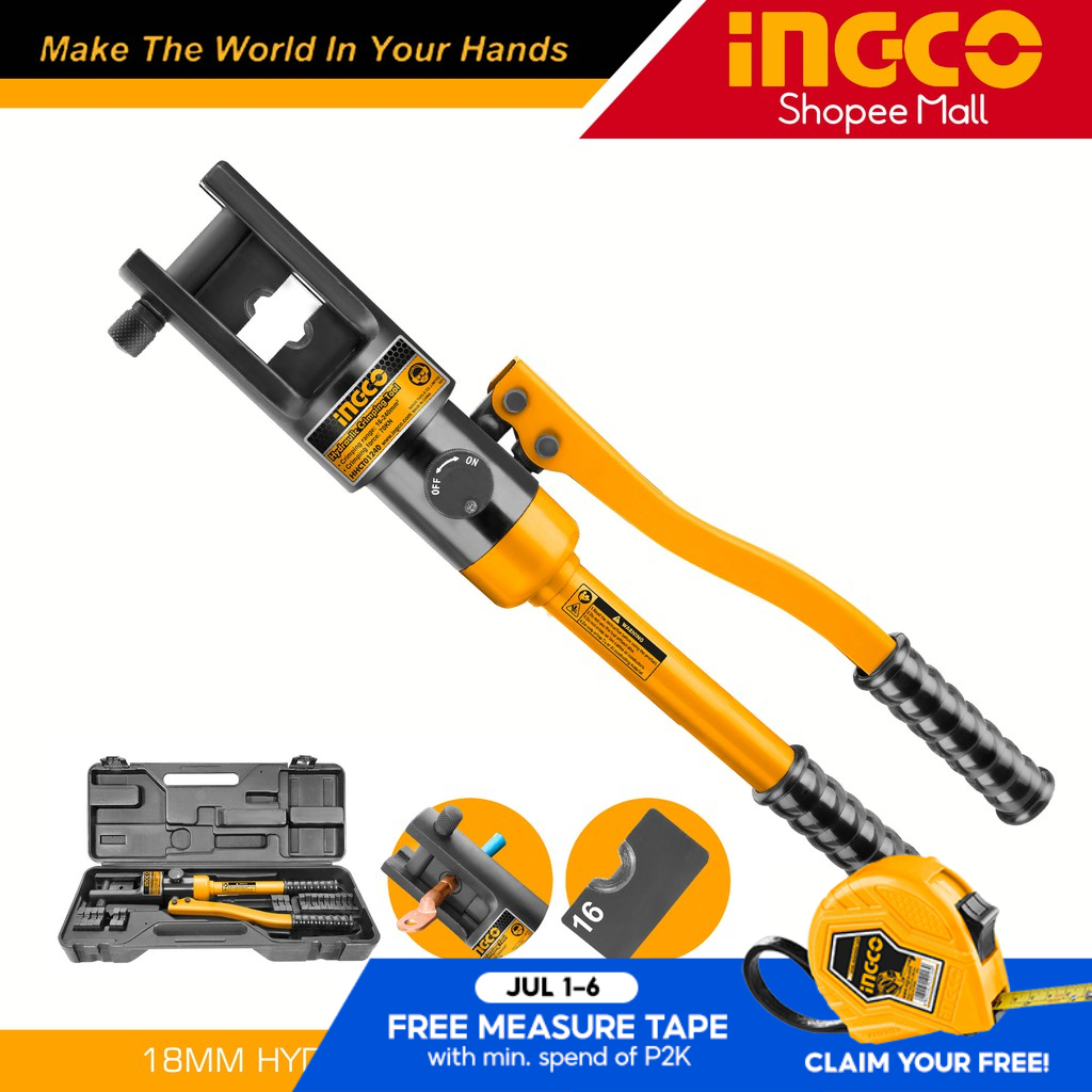 Ingco HHCT01240 Industrial Hydraulic Cable Crimping Tool / Cable Lug ...