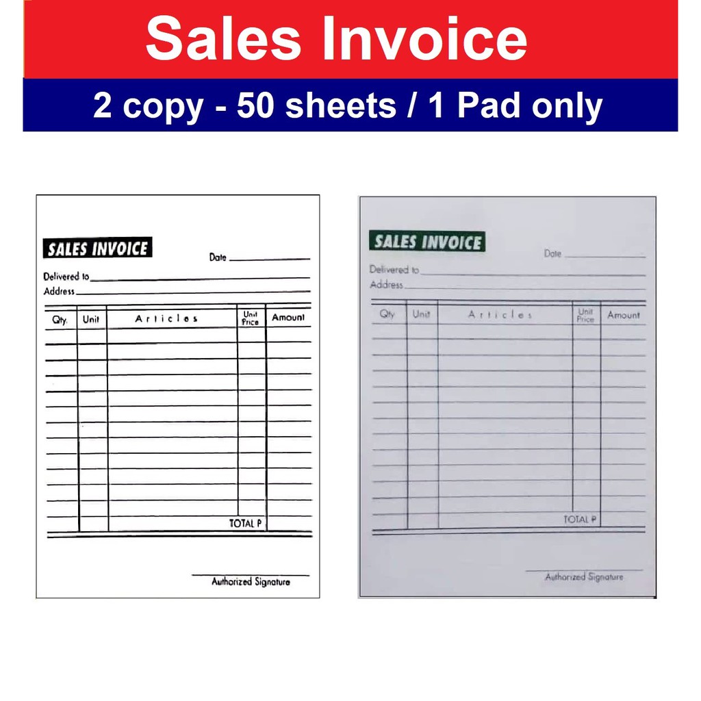 Sales Invoice (100 sheets per pad) | Shopee Philippines