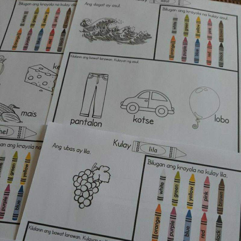 Filipino Worksheet: Ang mga Kulay (Printout) | Shopee Philippines