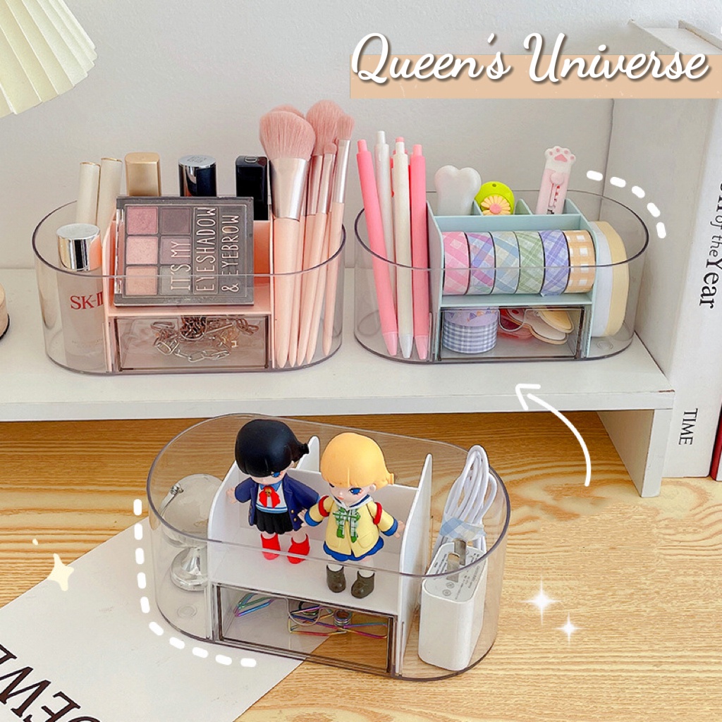 Minimalist Transparent Acrylic Pastel Desk Mini Organizer Storage ...