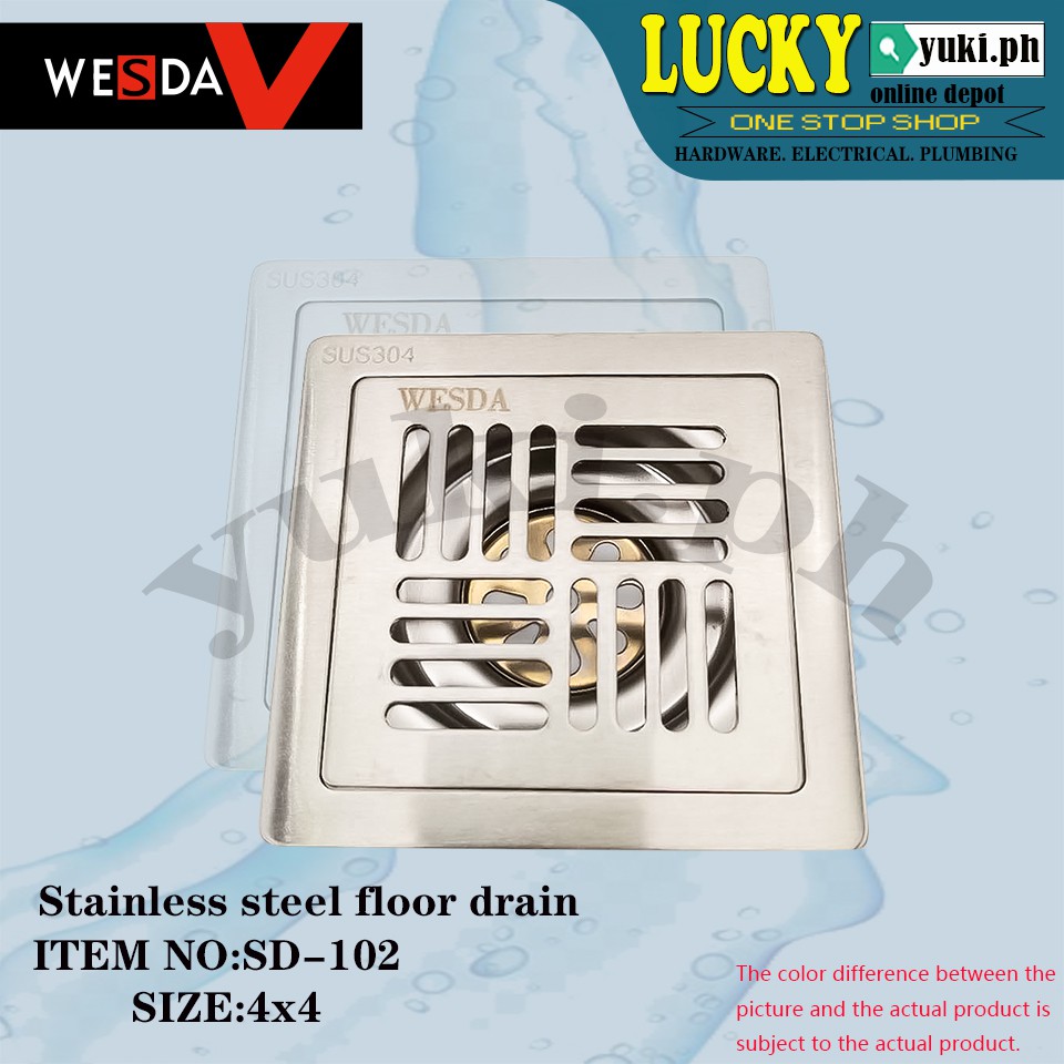 SD102 WESDA Stainless Steel Floor Drain Heavy Duty 4x4 | Shopee Philippines