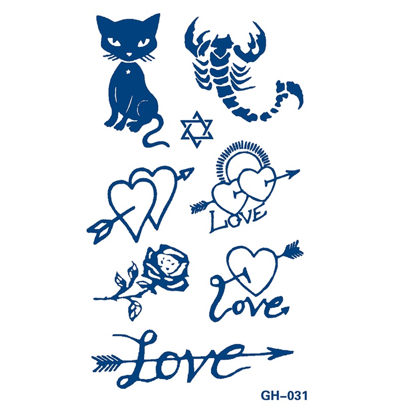 GH031 Tattoo stickers lasts to 15 Days Temporary Magic Tattoos Sticker ...
