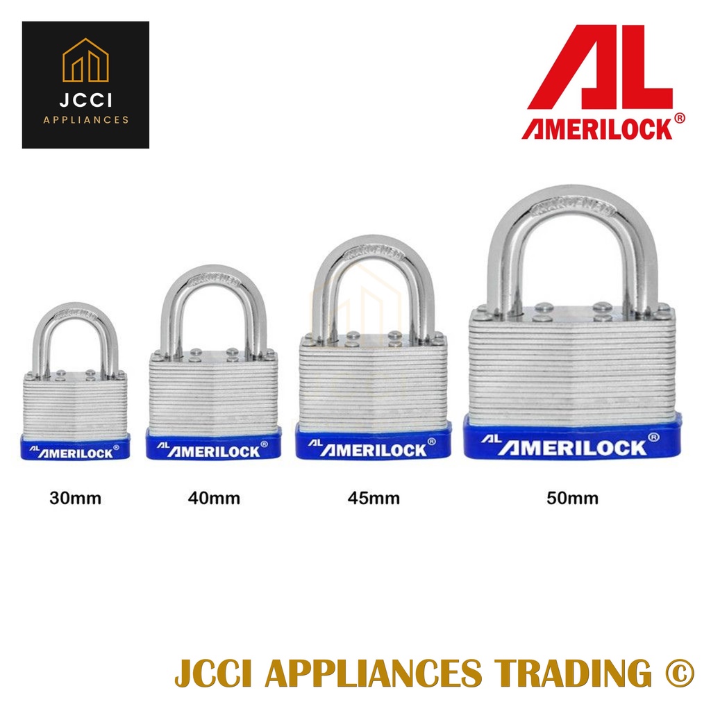 AMERILOCK AL-LPS Laminated Padlock Short Shackle (30mm, 40mm, 45mm ...