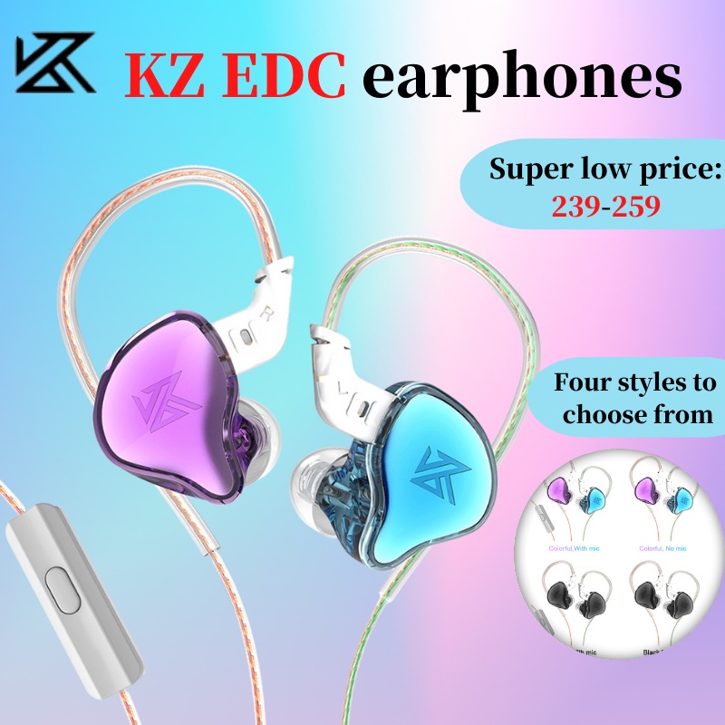 KZ EDC Dynamic In-ear Bass Earphone HIFI DJ Sports Headset Wired Stereo ...