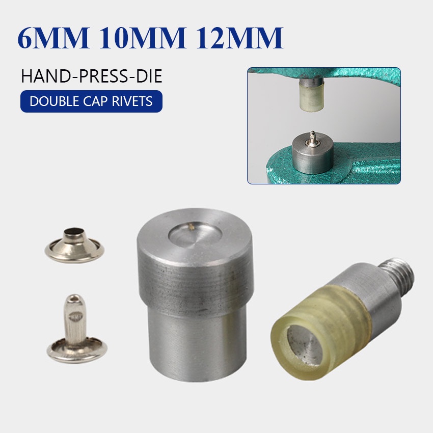 Double Cap Rivets Setter Snap Setting Tools for Hand Press Machine ...