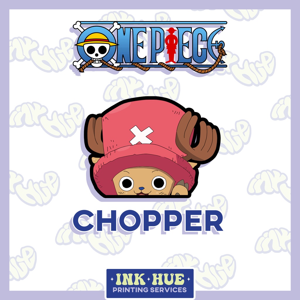 One Piece - CHOPPER - Waterproof PEEKER STICKER for Tumblers and more ...