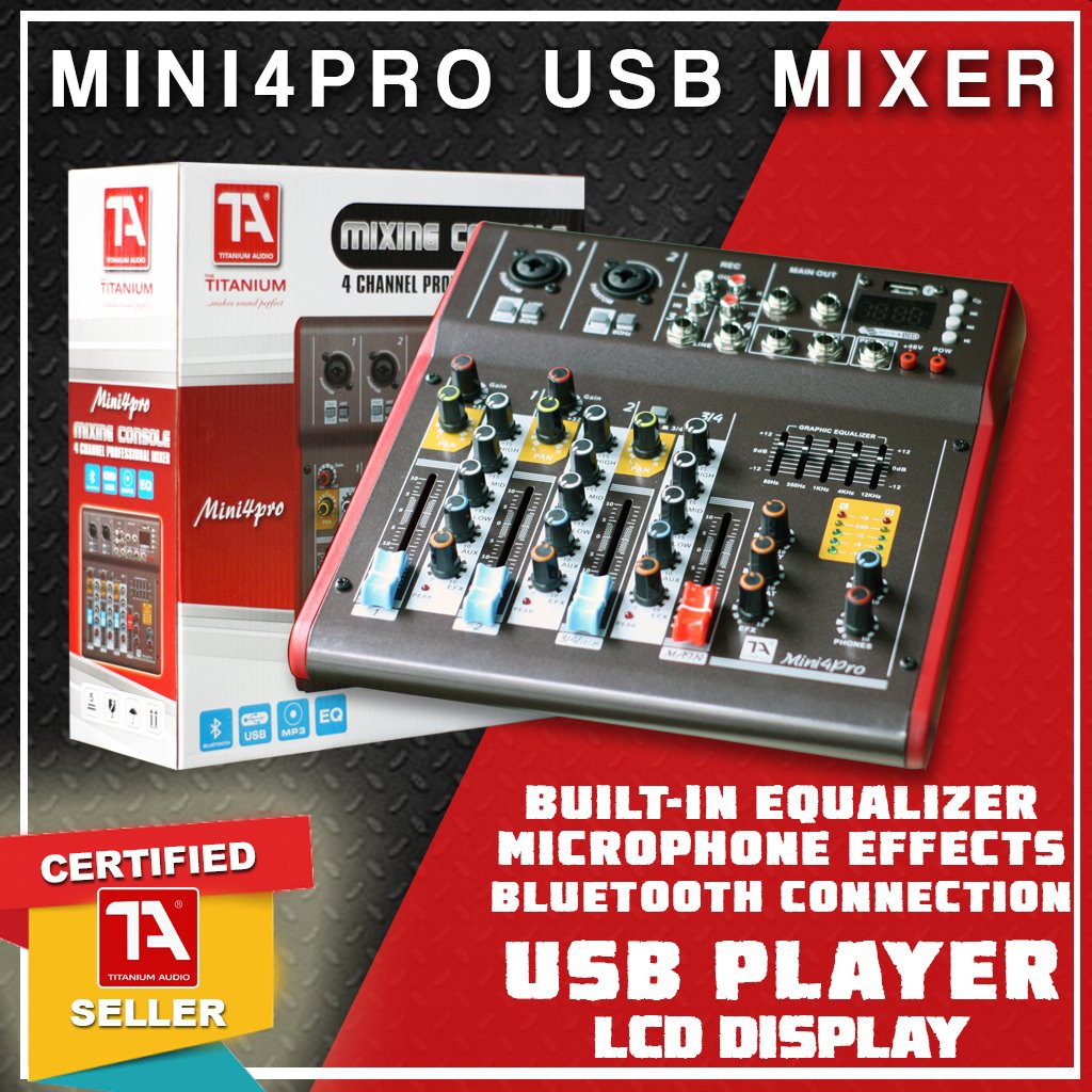 TITANIUM AUDIO MIXER TA-MINI4PRO | Shopee Philippines
