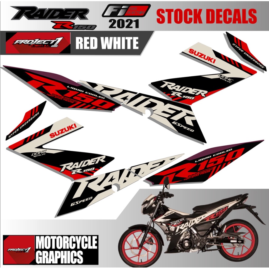 SUZUKI RAIDER R150 FI ( 2021 ) STOCK DECALS ( HIGH QUALITY PRINT AND ...