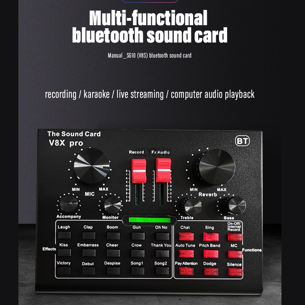 Condenser Microphone Kit with V8X PRO Muti-functional bluetooth Sound Card | Shopee Philippines