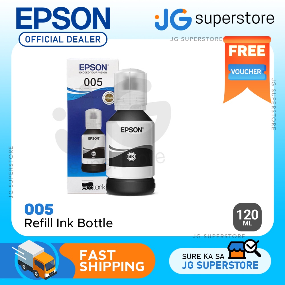 Epson 005 Ink Refill Bottle (120mL) Black for Printer EcoTank M1140 ...