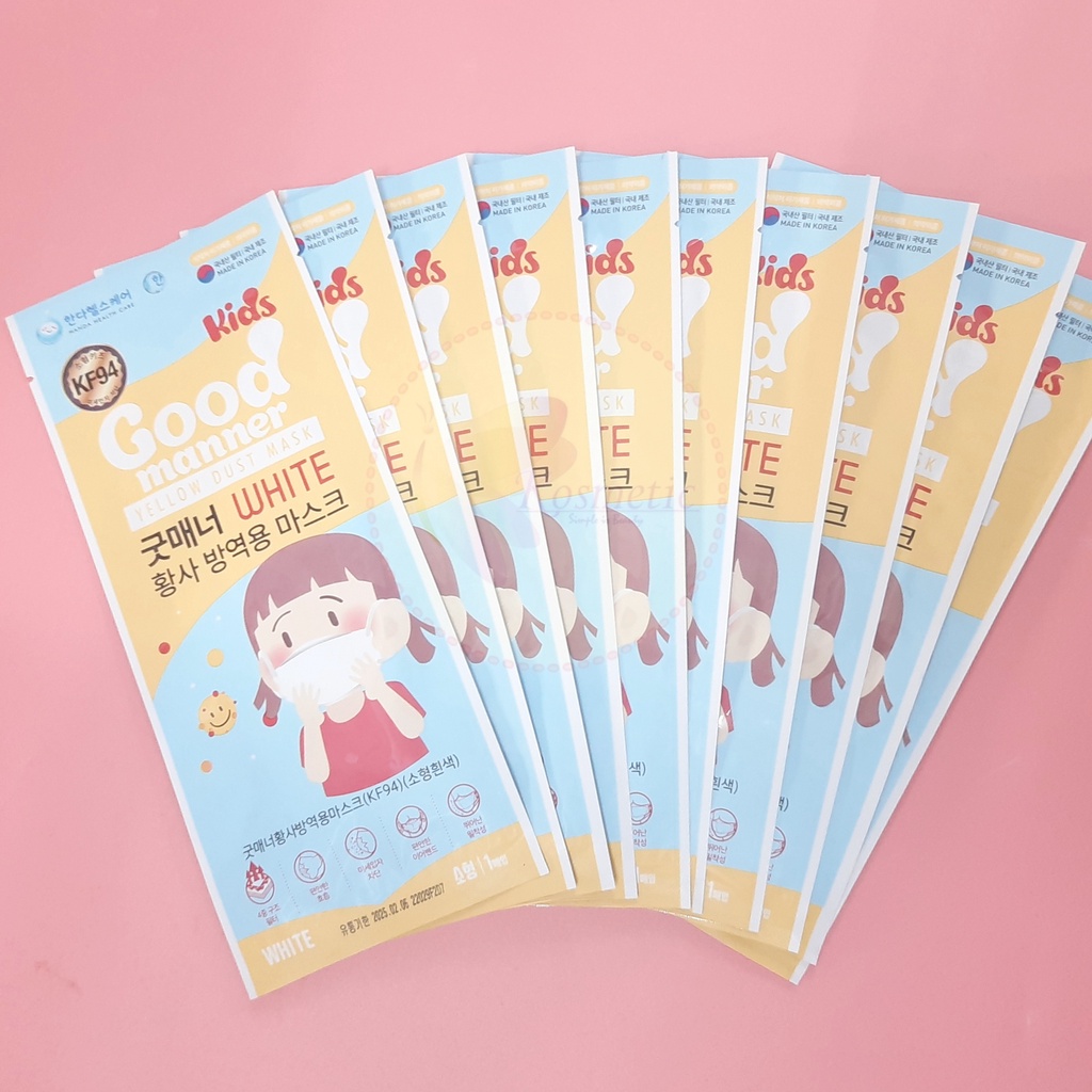[GOODMANNER] Yellow Dust Mask KF94 - White for KIDS / Individually Seal ...