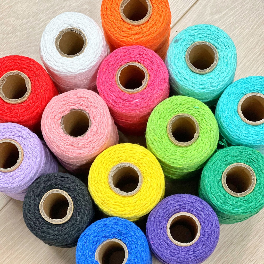 Macrame Soft 2mm Strand Cotton Cord Macrame Rope DIY Handcraft Benang ...