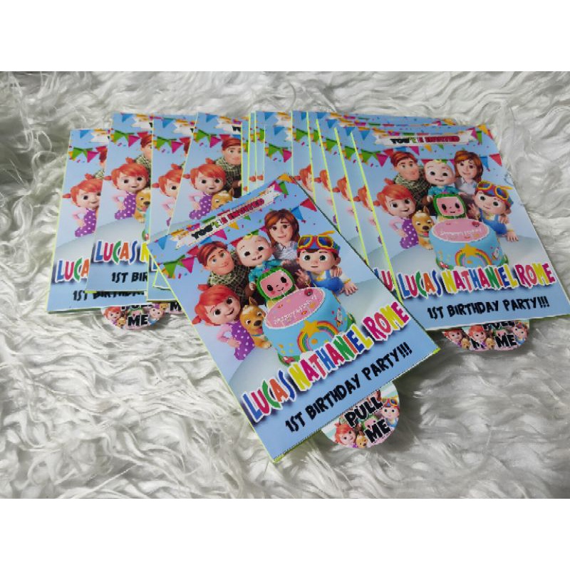 PULL ME INVITATION Cocomelon Theme | Shopee Philippines