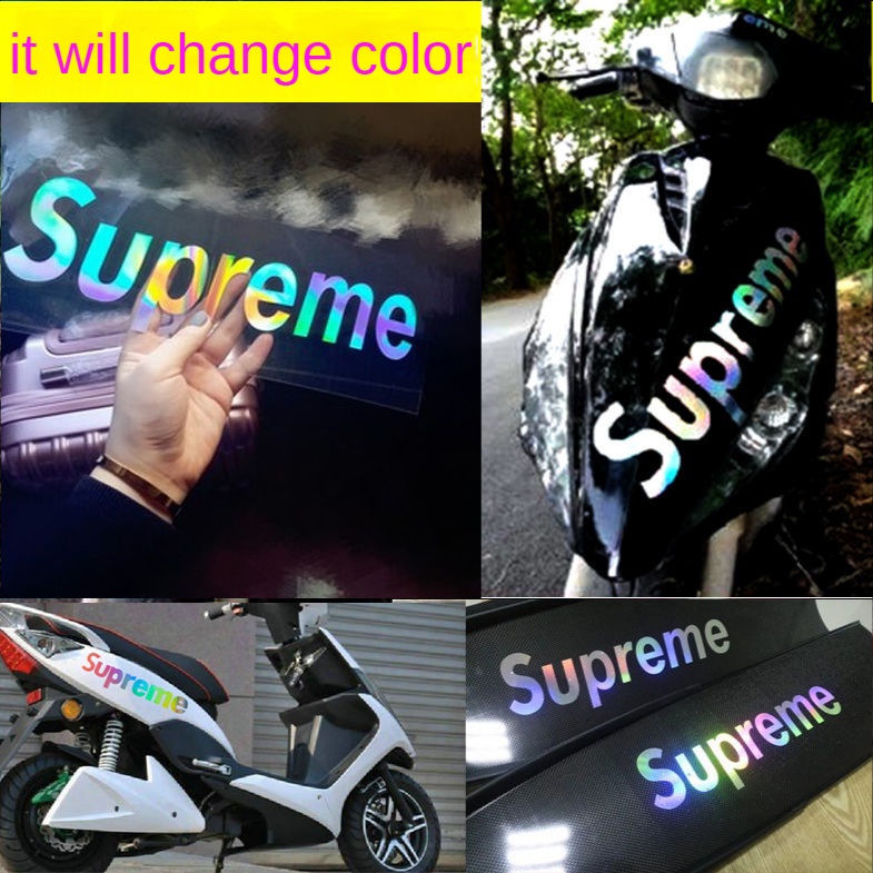 supreme Motorcycle Electric Car Sticker Unique Creative Street Wear ...