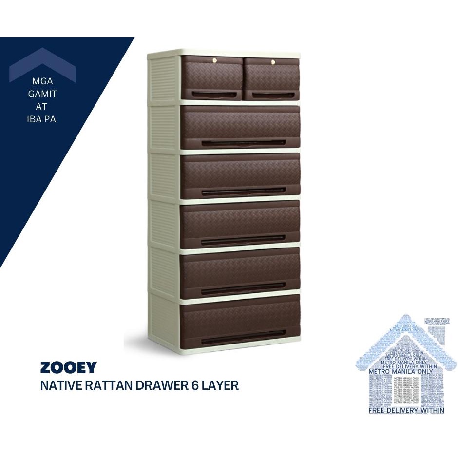 ZOOEY - NATIVE RATTAN DRAWER 6 LAYER ( FREE DELIVERY WITHIN METRO ...