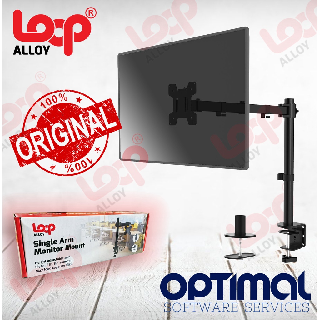 Loop ALLOY Single Monitor Bracket Mount C-Clamp And Grommet | Shopee ...