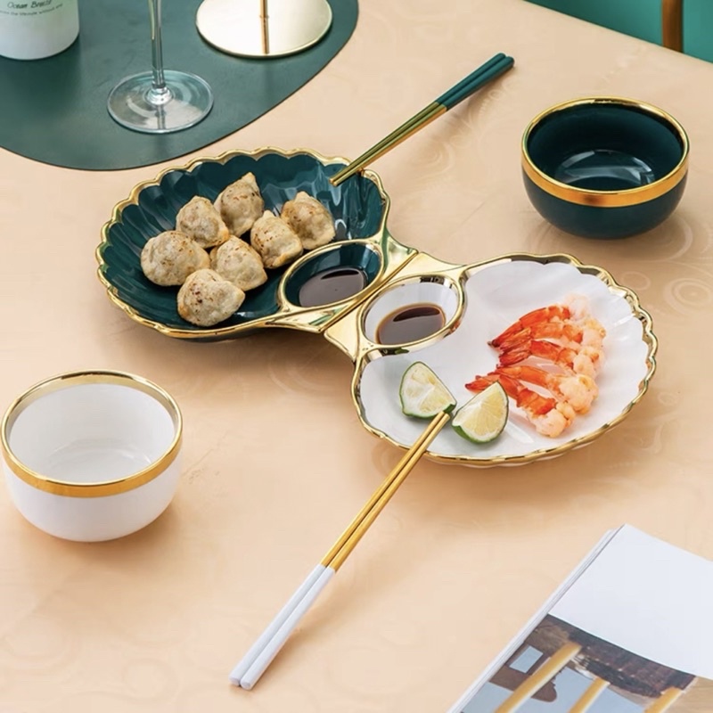 Scallop-shaped Plate With European Style Sauce Tray | Shopee Philippines