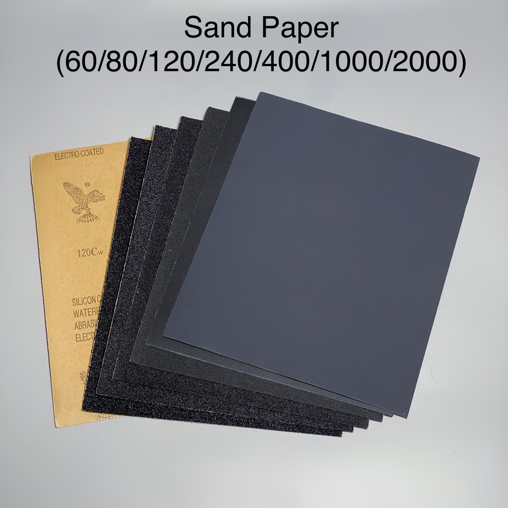 1pc Water proof Sand Paper (60/80/120/240/400/1000/2000) | Shopee ...
