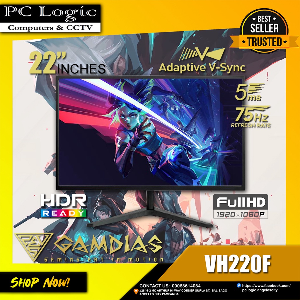 Gamdias Atlas VH220F 22" inch Flat Monitor | Shopee Philippines