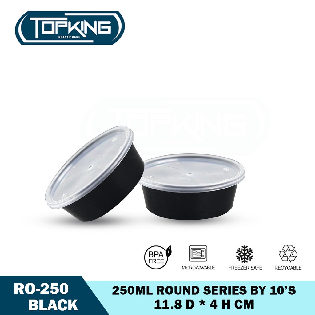 Topking Ro 250 Black Microwavable Container (10Pcs/Pack) | Shopee ...