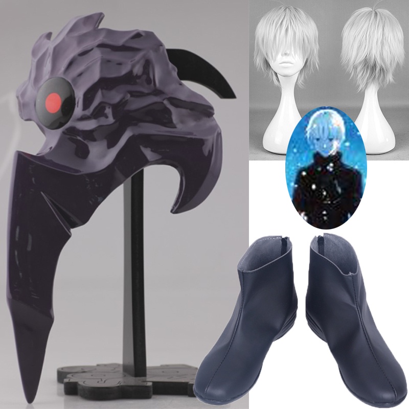 Anime Tokyo Ghoul Kaneki Ken wig Cosplay Mask Kaneki Ken Centipede Form ...