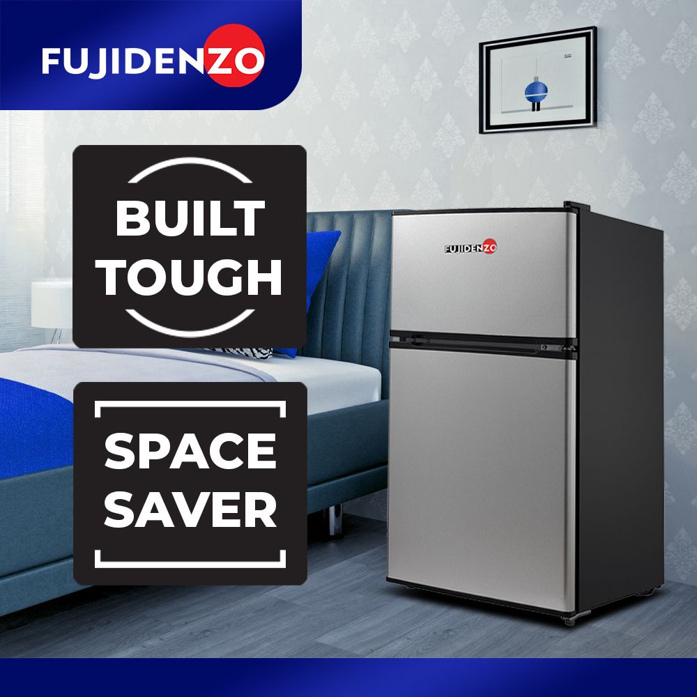 Fujidenzo 3.5 cu. ft. Two Door Personal Refrigerator RDD-35 T (Titanium ...
