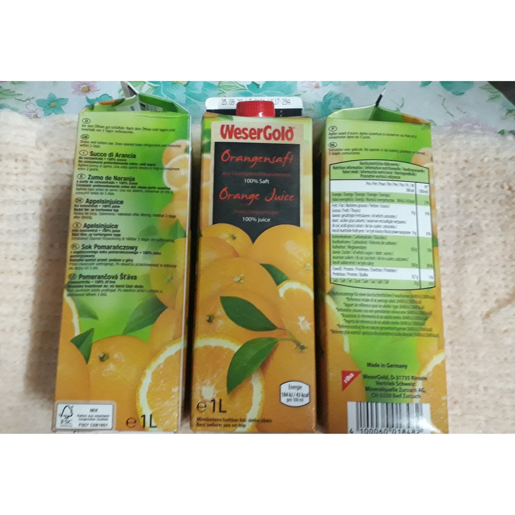 Wesergold Orange Juice 1L | Shopee Philippines