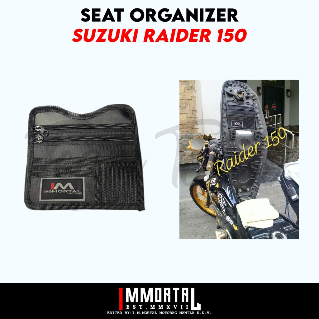Suzuki Raider 150 Carb/Fi Seat Organizer by IMMortal Motobag | Shopee ...