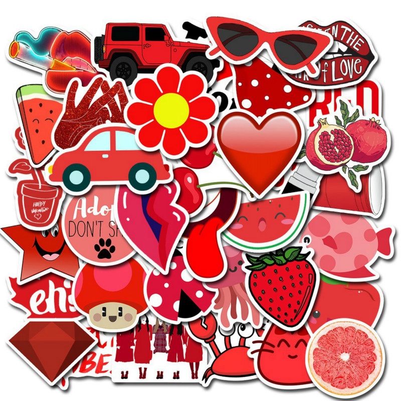 50pcs Red Theme Stickers for Stationery Notebook | Shopee Philippines