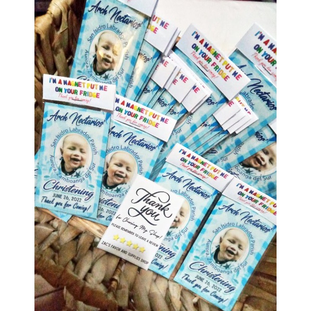 ZACS Ref magnet souvenir birthday, baptism / christening, debut ...