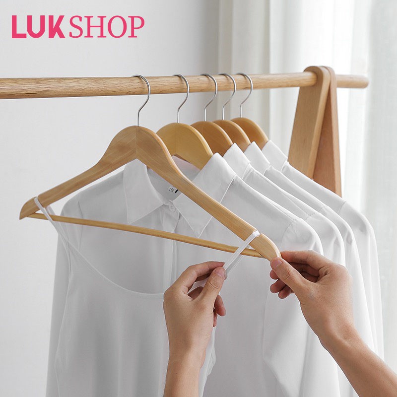 LUK 5pcs Wooden Hanger with Notches and Swivel Hooks | Shopee Philippines